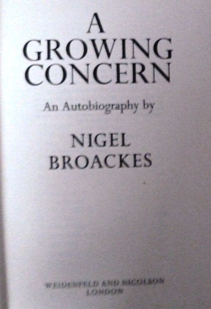 A Growing Concern : An Autobiography (First UK edition)